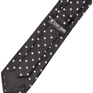 Stacy Adams Men's Satin Dot Tie Set, Black/White, One Size