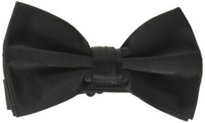 stacy adams men's satin solid bow tie, black, one size