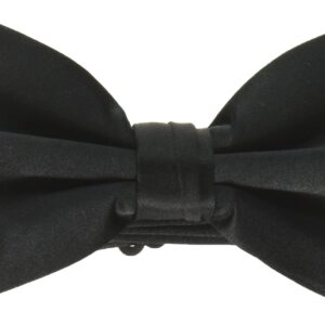 Stacy Adams Men's Satin Solid Bow Tie, Black, One Size