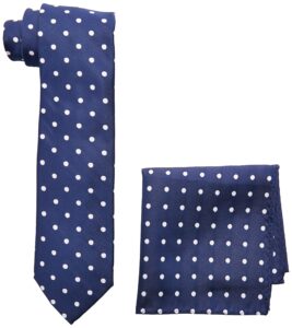 stacy adams men's satin dot tie set, navy, one size