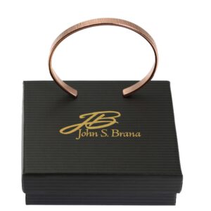 John S. Brana Chased Copper Cuff Bracelet Handmade Jewelry - Durable Copper - 100% Solid Copper (7 Inches)