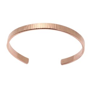 John S. Brana Chased Copper Cuff Bracelet Handmade Jewelry - Durable Copper - 100% Solid Copper (7 Inches)