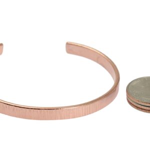 John S. Brana Chased Copper Cuff Bracelet Handmade Jewelry - Durable Copper - 100% Solid Copper (7 Inches)