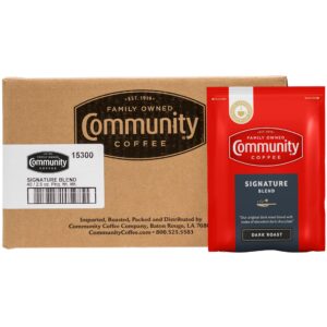 Community Coffee Signature Blend, Dark Roast Pre-Measured Coffee Packs, 2.5 Ounce Bag (Box of 40)