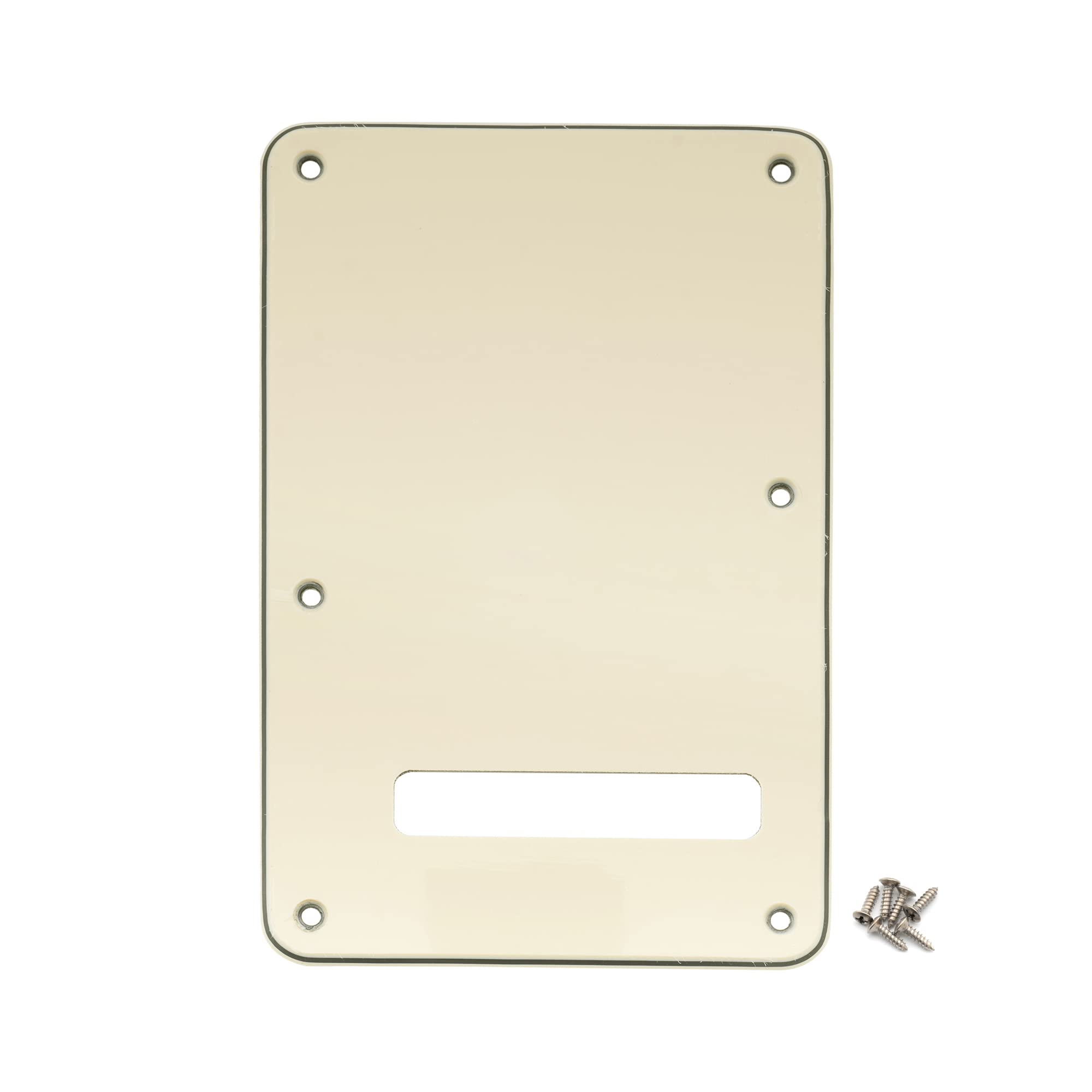 Musiclily 3Ply Strat Back Plate Tremolo Cavity Cover Backplate for Fender US/Mexico Made Standard ST Strat Stratocaster Modern Style Electric Guitar,Cream