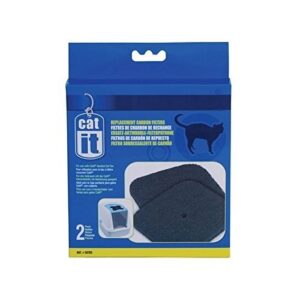 catit replacement carbon filter for cat toilet - 2 piece, litter box, hood toilet