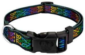 country brook petz - deluxe celtic pride dog collar - made in the u.s.a. - irish pride collection featuring lucky designs (1 inch, medium)