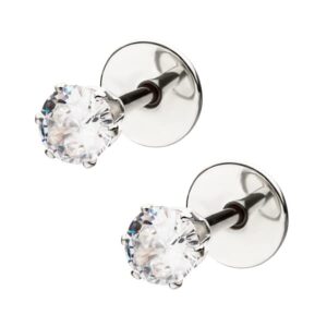 comfyearrings cz 4mm crystal prong stud earrings