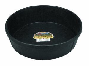 little giant® heavy duty rubber pan | durable rubber feed pan | indoor & outdoor use | 3 gallons