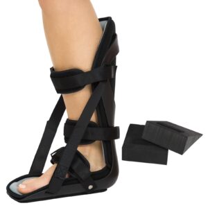 vive hard plantar fasciitis night splint for men & women - stabilizer brace relieves inflammation - foot support boot features adjustable hook and loop straps for achilles pain relief