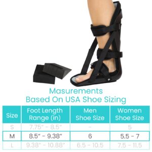 Vive Hard Plantar Fasciitis Night Splint for Men & Women - Stabilizer Brace Relieves Inflammation - Foot Support Boot Features Adjustable Hook and Loop Straps for Achilles Pain Relief