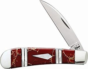 case cutlery ca11098 sway back knife, exotic red/gold