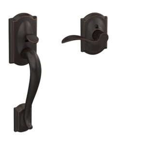 schlage fe285 716 acc cam rh lower half handleset, camelot interior trim, aged bronze