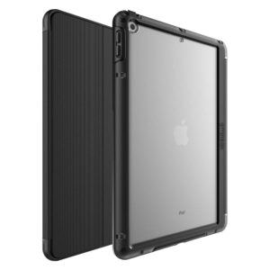 otterbox symmetry folio series case for ipad 7th, 8th & 9th gen (10.2" display - 2019, 2020 & 2021 version) - starry night (clear/black/black pu/dark grey microsued), magnetic sleep/wake cover