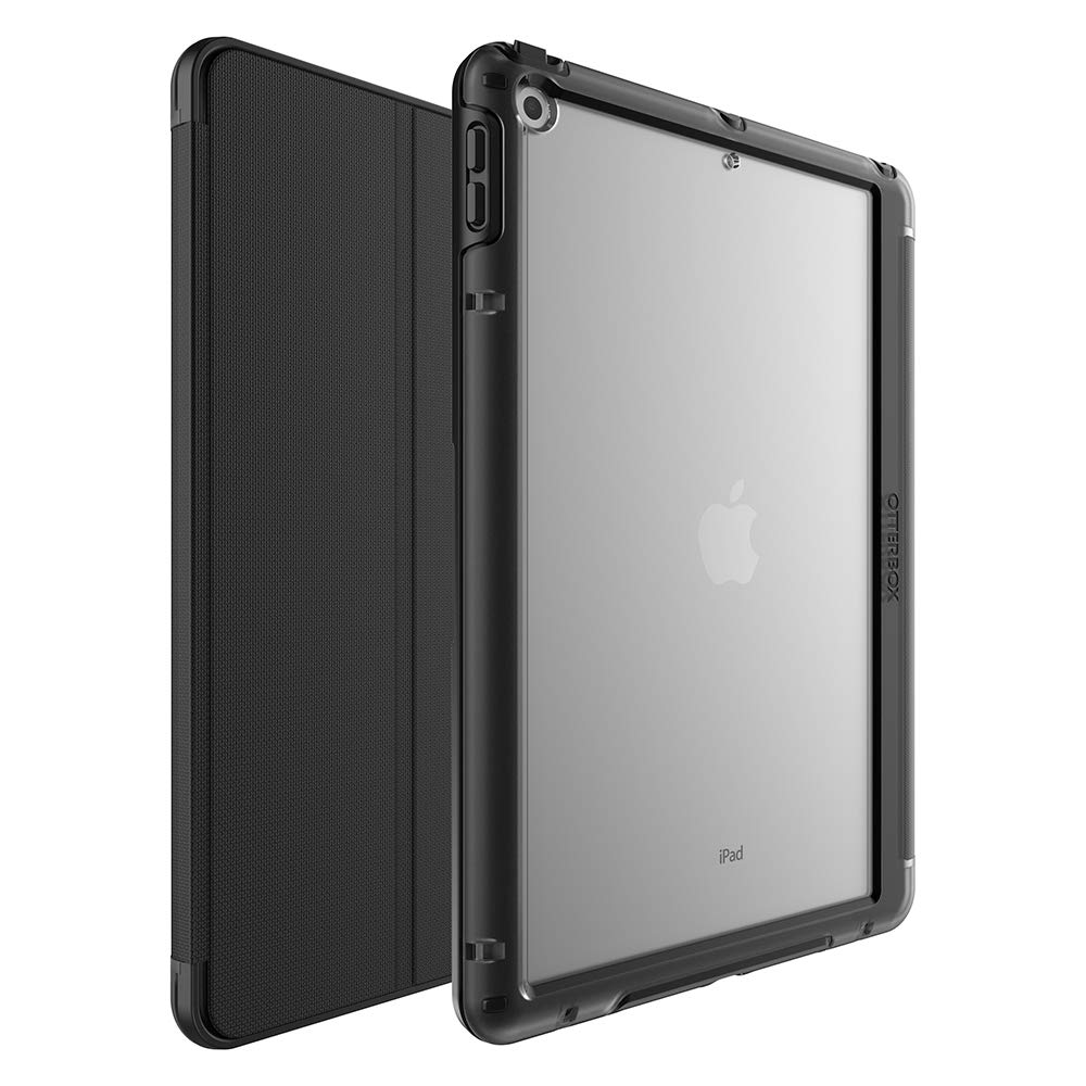 OtterBox SYMMETRY FOLIO SERIES Case for iPad 7th, 8th & 9th Gen (10.2" Display - 2019, 2020 & 2021 version) - STARRY NIGHT (CLEAR/BLACK/BLACK PU/DARK GREY MICROSUED), Magnetic Sleep/Wake Cover