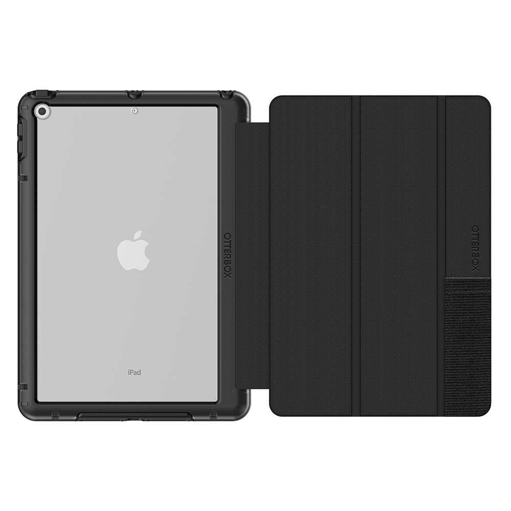 OtterBox SYMMETRY FOLIO SERIES Case for iPad 7th, 8th & 9th Gen (10.2" Display - 2019, 2020 & 2021 version) - STARRY NIGHT (CLEAR/BLACK/BLACK PU/DARK GREY MICROSUED), Magnetic Sleep/Wake Cover