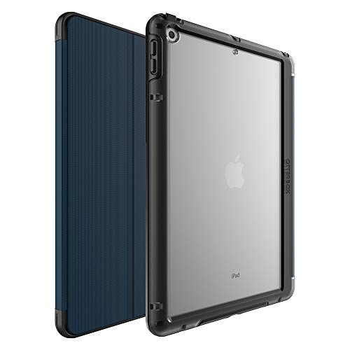 OtterBox SYMMETRY FOLIO SERIES Case for iPad 7th, 8th & 9th Gen (10.2" Display - 2019, 2020 & 2021 version) - COASTAL EVENING (CLEAR/BLACK/BLAZER BLUE), Magnetic Sleep/Wake Cover