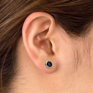 ComfyEarrings Onyx CZ Bezel Stud Earrings