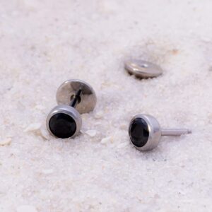 ComfyEarrings Onyx CZ Bezel Stud Earrings