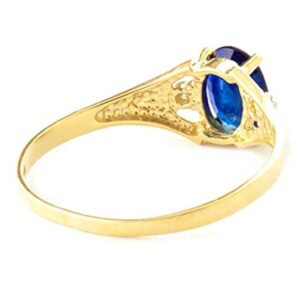 Galaxy Gold GG 14k Yellow Gold Ring with Natural Diamonds and Sapphire - Size 6