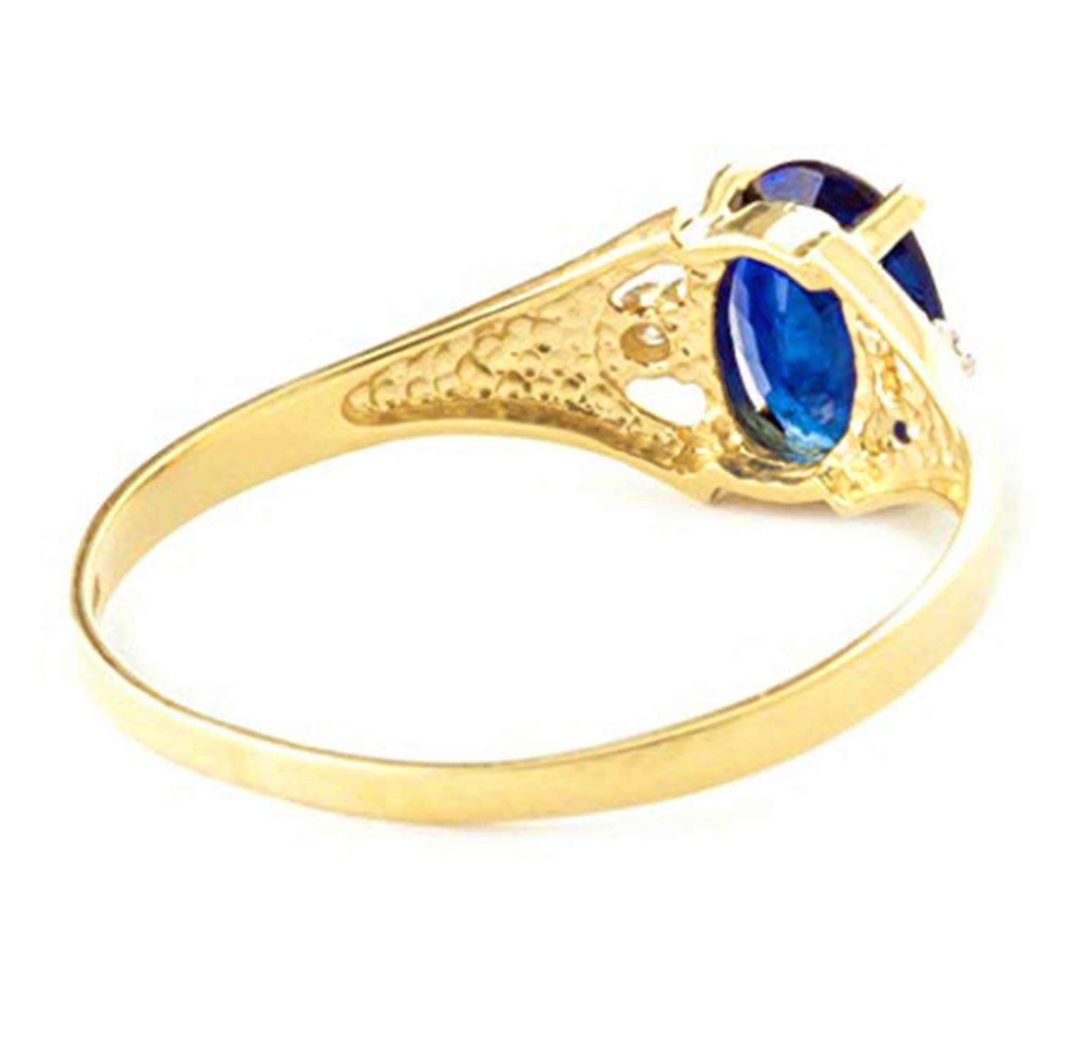 Galaxy Gold GG 14k Yellow Gold Ring with Natural Diamonds and Sapphire - Size 6