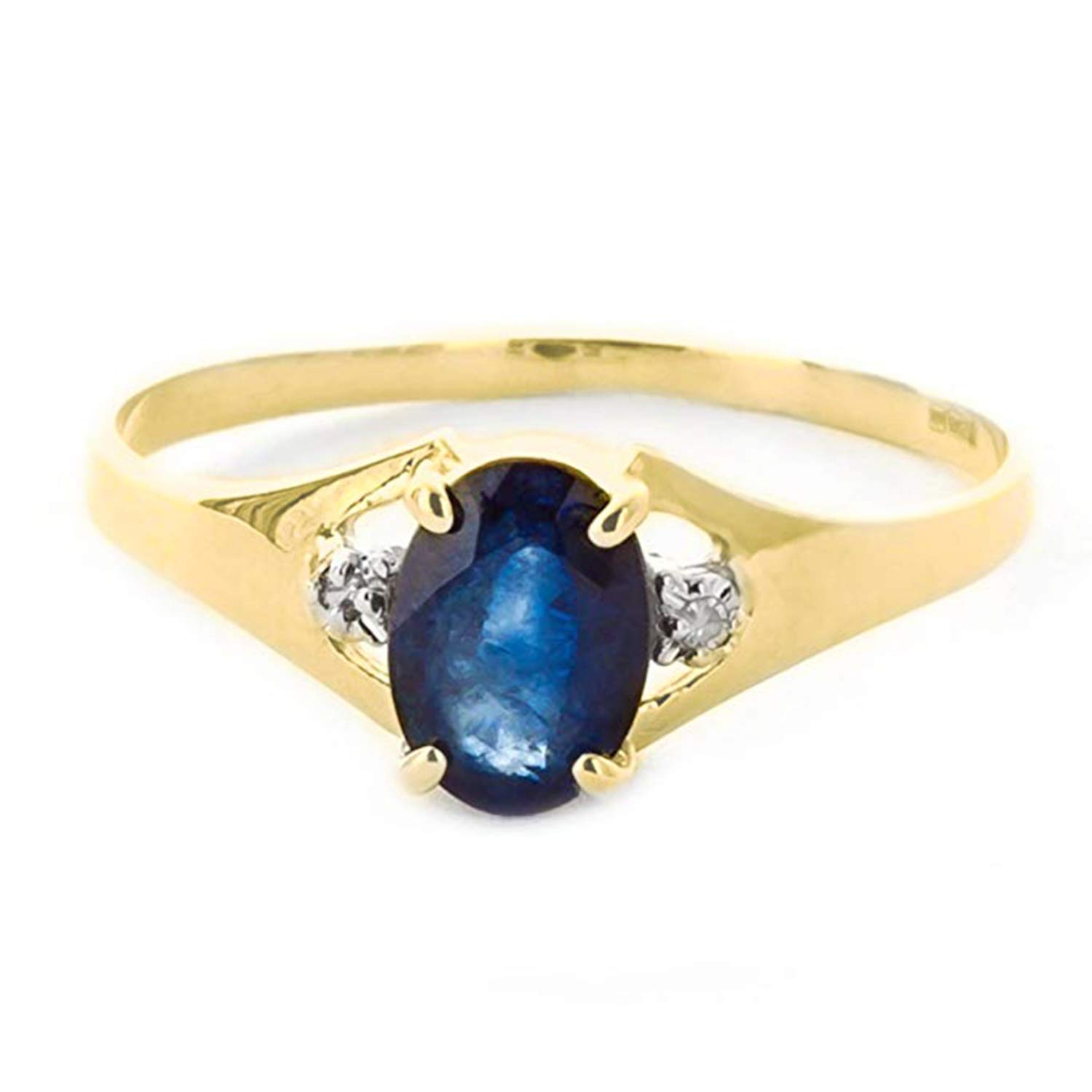 Galaxy Gold GG 14k Yellow Gold Ring with Natural Diamonds and Sapphire - Size 6