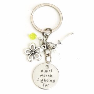 hanalea island jewelry co. a girl worth fighting for mulan silver charm keychain accessories gift for a strong princess | merchandise for women