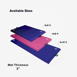 We Sell Mats 4 ft x 10 ft x 2 in Personal Fitness & Exercise Mat, Lightweight and Folds for Carrying, Purple