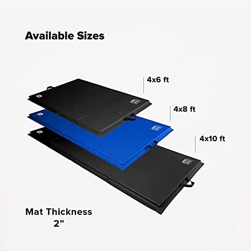 We Sell Mats - 4 ft x 8 ft x 2 in Premium Personal Fitness & Exercise Mat for Home Workout - Lightweight and Folds for Carrying – All Purpose Home Gym Mat – Thick Mat for Yoga, Pilates, Stretches