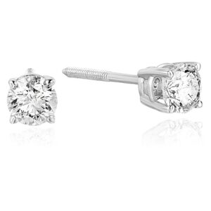 vir jewels 1/2 cttw diamond stud earrings 14k white gold round 4 prong with screw back