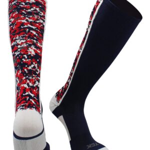 TCK Digital Camo OTC Socks (Navy/White/Red, Large)