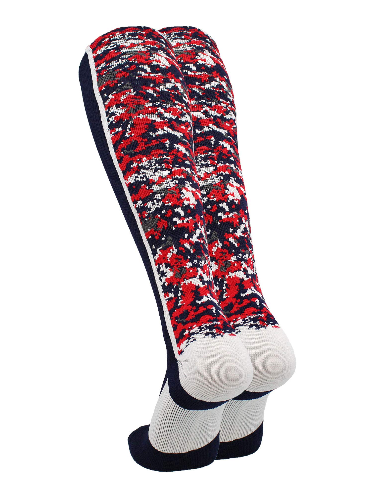 TCK Digital Camo OTC Socks (Navy/White/Red, X-Large)