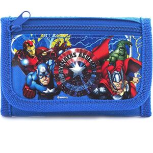 disney marvel avengers blue trifold wallet - 1 wallet, 4.75" x 3.0"