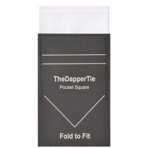 thedappertie men's satin solid flat double toned pre folded pocket square - white