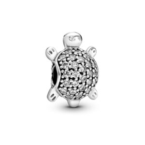 pandora jewelry pave sea turtle cubic zirconia charm in sterling silver