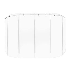 pennzoni drum shield 6ft w/living hinges & deflectors, comes w/ 6 drum panels, living hinges & deflectors, premium clear acrylic panels