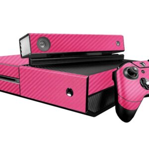 3D Carbon Fiber Party Pink - Air Release Vinyl Decal Mod Skin Kit by System Skins - Compatible with Microsoft Xbox One (XB1)