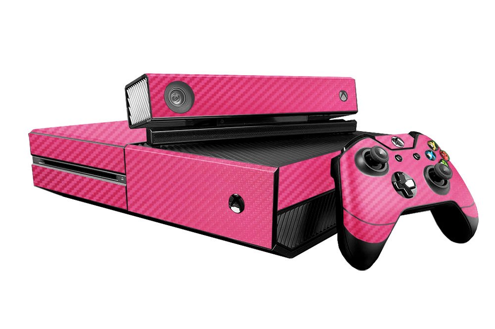 3D Carbon Fiber Party Pink - Air Release Vinyl Decal Mod Skin Kit by System Skins - Compatible with Microsoft Xbox One (XB1)