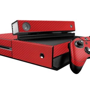 3D Carbon Fiber Maroon Red - Air Release Vinyl Decal Mod Skin Kit by System Skins - Compatible with Microsoft Xbox One (XB1)