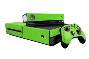 3d carbon fiber lime green - air release vinyl decal mod skin kit by system skins - compatible with microsoft xbox one (xb1)