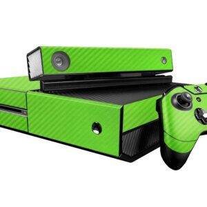 3D Carbon Fiber Lime Green - Air Release Vinyl Decal Mod Skin Kit by System Skins - Compatible with Microsoft Xbox One (XB1)