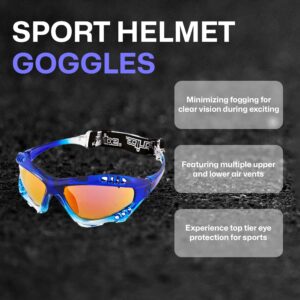 Jettribe Pro Fade Frame Goggles - Storage Case Anti-fog Design Goggles for PWC Jetski Racers Enthusiasts - Stylish Revo Lens for Eye Protection and Clear Vision - Navy Blue