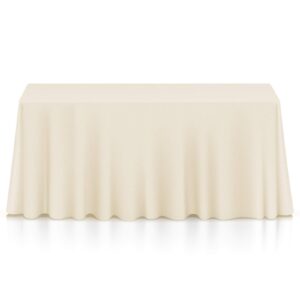 lann's linens - 10 premium 90" x 156" tablecloths for wedding/banquet/restaurant - rectangular polyester fabric table cloths - ivory