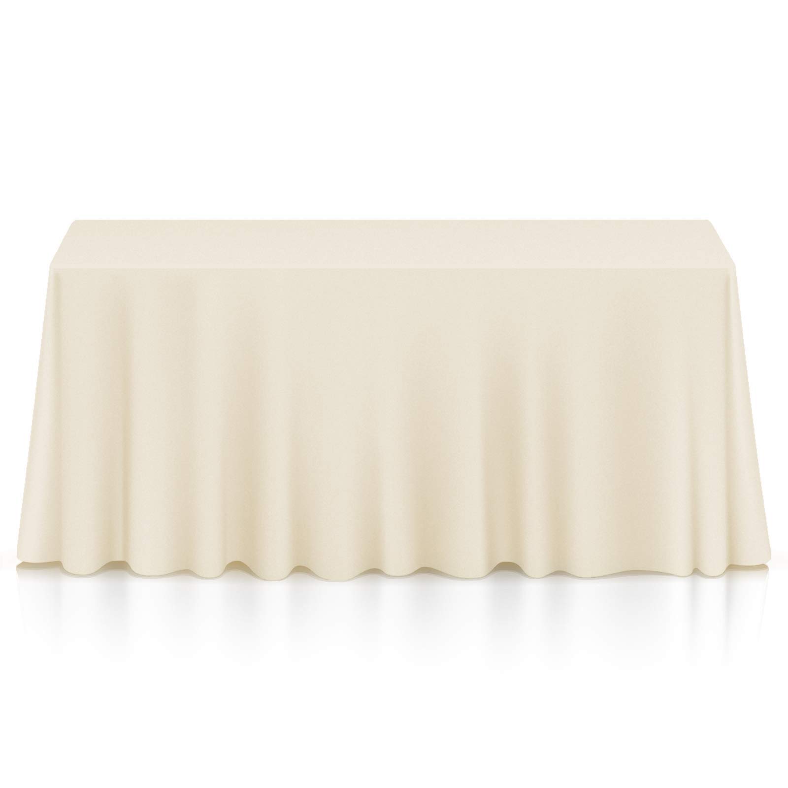 Lann's Linens - 10 Premium 90" x 156" Tablecloths for Wedding/Banquet/Restaurant - Rectangular Polyester Fabric Table Cloths - Ivory