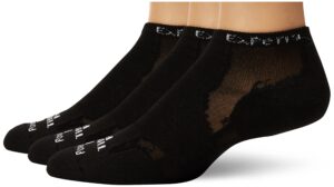 experia thin padded ankle sock, black, m size, pack of 3