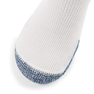 Thorlos Mens Xj Max Cushion Crew Running Socks, White/Navy (3 Pairs), Large US