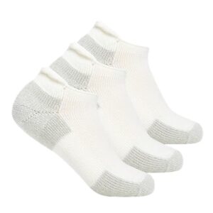 thorlos j max cushion running rolltop socks (3 pairs) white, medium