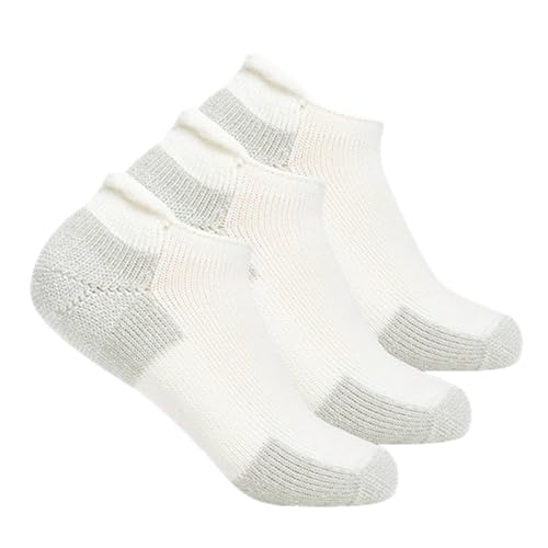 Thorlos J Max Cushion Running Rolltop Socks (3 Pairs) White, Medium