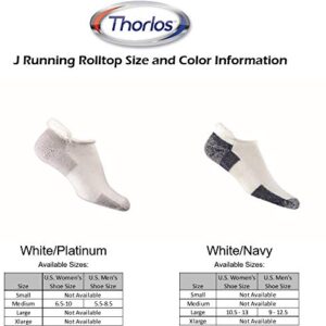 Thorlos J Max Cushion Running Rolltop Socks (3 Pairs) White, Medium