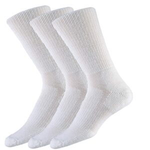 thorlos unisex wx walking thick padded crew sock, white (3 pack), large